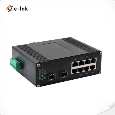 China Industrial 8-Port 10/100/1000T 802.3bt PoE + 2-Port 100/1000BASE-X Ethernet Switch for sale