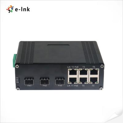 China Industrial 6-Port 10/100T 802.3af/at PoE + 3-Port 100BASE-FX Ethernet Switch for sale