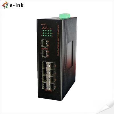 China Industrial Managed 8-Port 100/1000X SFP + 2-Port 100/1000X SFP Fiber Switch for sale