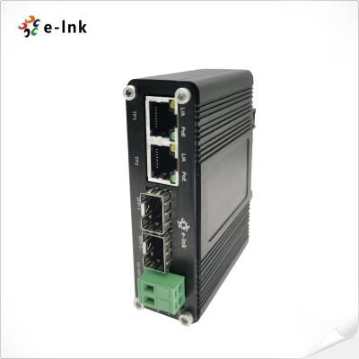 China Mini Industrial 2Port 10/100/1000T 802.3bt 90W PoE + 2-Port 100/1000Base-X SFP Ethernet Switch for sale