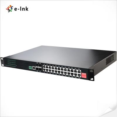 China Industrial L2 Managed Ethernet Switch 24 ports Rackmount  IP40 Aluminum Case for sale