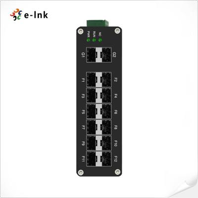 China Industrial L2+ Managed 12-Port 1000X SFP + 2-Port 1000X SFP Fiber Switch for sale