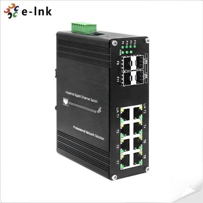 China Industrial 8-Port 10/100/1000T + 4-Port 1000X SFP Managed Ethernet Switch for sale