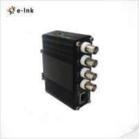 China DIN-Rail Receiver of 4-port Coax to 1-port 10/100Base-TX Ethernet Switch with PoC for sale