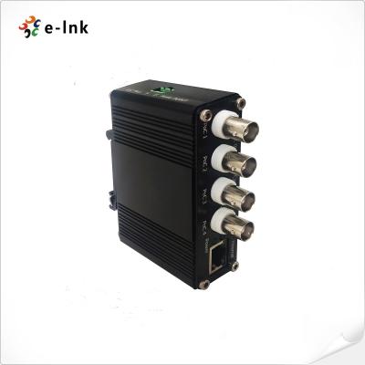 China DIN-Rail Receiver of 4-port Coax to 1-port 10/100Base-TX Ethernet Switch with PoC for sale