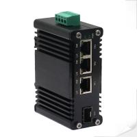 China Mini Industrial 3-Port 10/100/1000T 802.3at PoE + 1-Port 100/1000X SFP Ethernet Switch with 12~48VDC Input and Voltage Booster for sale