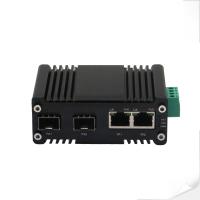 China Mini Industrial 2-Port 10/100/1000T 802.3at PoE + 2-Port 100/1000Base-X SFP Ethernet Switch with 12~48VDC Power Booster Function for sale