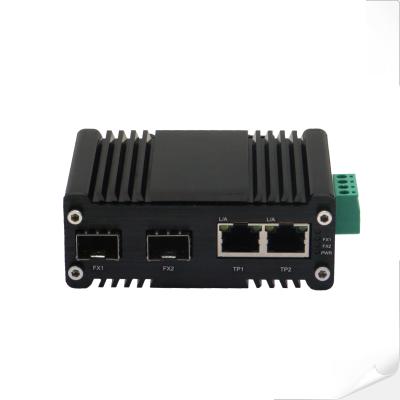 China Mini Industrial 2-port 10/100/1000Base-T + 2-port 100/1000Base-X SFP Ethernet Switch for sale