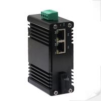 China Mini Industrial 1-Port 1000X to 2-Port 10/100/1000X 30W PoE+ Media Converter for sale