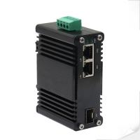 China Mini Industrial 1-Port 100/1000X SFP to 2-Port 10/100/1000T Ethernet Media Converter for sale