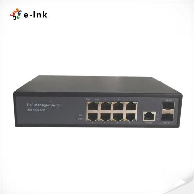 China Managed 8 Port Gigabit + 2 Port SFP Auto-sensing IEEE 802.3af/at POE/POE+ and 24V passive POE Switch for sale