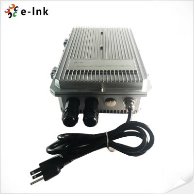 China Outdoor 30W Industrial PoE Injector Adapter IP67 Waterproof 802.3at PoE+ Injector for sale