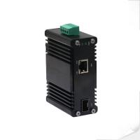China Mini Industrial 1-Port 100/1000X SFP to 1-Port 10/100/1000T 90W PoE++ Media Converter for sale