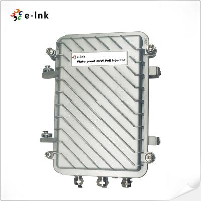 China Outdoor Waterproof Industrial 30W Gigabit PoE Injector with 6KV Surge Protection for sale