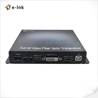China 1Ch 1080P DVI + 1Ch USB KVM + 1Ch RS232 + 1Ch Bidi Stereo Audio + 1Ch GPIO over Fiber Extender for sale