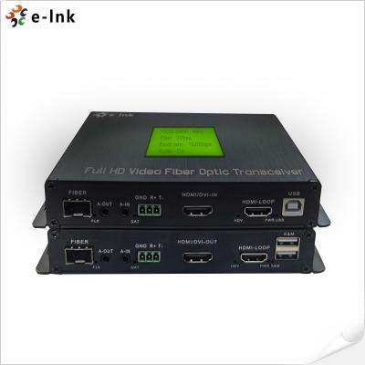 China Cloud managed Multi-function HDMI Fiber Converter 1Ch 1080P HDMI + USB KVM + 1Ch RS232 + 1Ch Bidi Stereo Audio + GPIO for sale