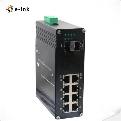 China Industrial L2+ 8-Port 10/100/1000T + 2-Port 1000X SFP Managed Ethernet Switch for sale
