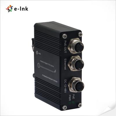 China EN50155 Industrial 10/100/1000M 30W PoE Injector with M12 connector for sale