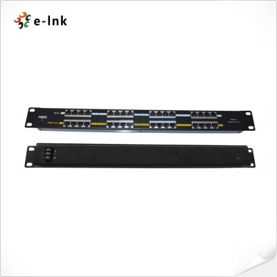 China 16A Max 16 Port PoE Injector Passive POE Power Supply 1U Rack Mount for sale