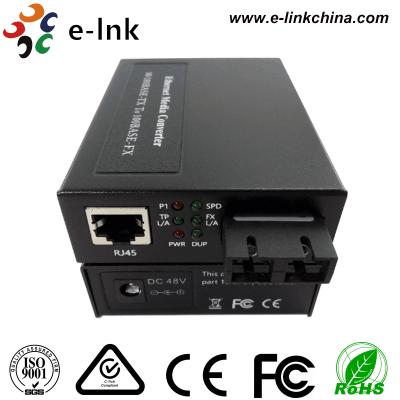 China 10/100/1000M Fiber Media Converter 48VDC Industrial Single Mode 120km for sale