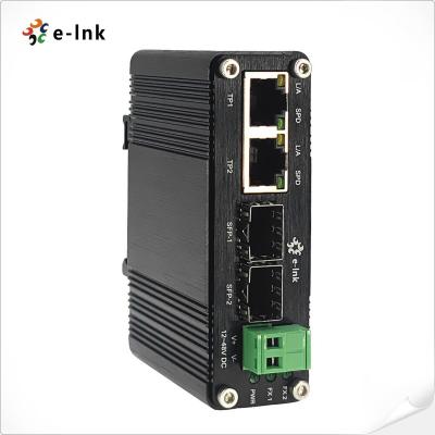 China Mini Industrial 2-port 10/100/1000Base-T + 2-port 100/1000Base-X SFP Ethernet Switch for sale