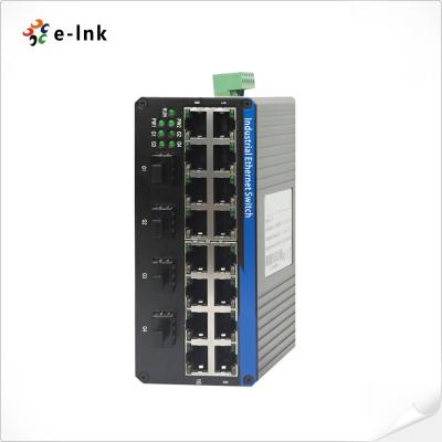 China 16 Port Industrial Unmanaged Ethernet Switch with 10/100M Auto-Negotiation 4x1000Base-FX SFP for sale