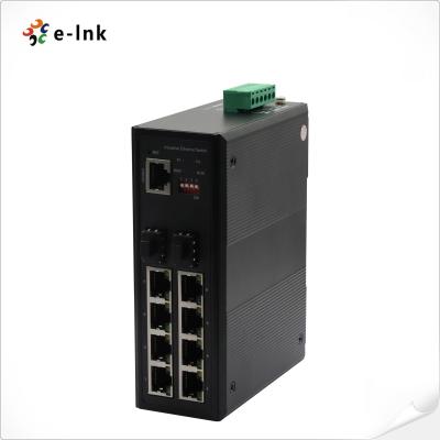 China Industrial Managed Ethernet Switch 1000M 8-Port Gigabit + 2 SFP DIN-Rail Mount for sale
