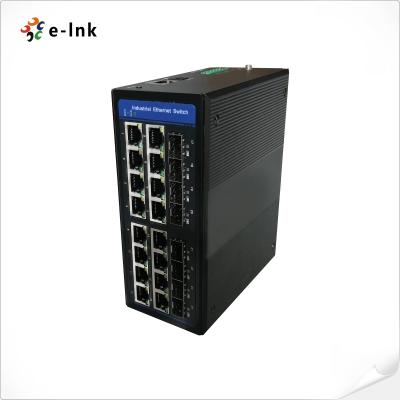 China Industrial Ethernet Switch 16x30W PoE Ports 802.3at + 8xSFP Fiber DIN-Rail Mount for sale