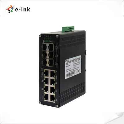 China Industrial 8-Port 10/100/1000T 802.3at PoE + 4-Port 1G SFP + 2-Port 10G SFP+ Ethernet Switch for sale