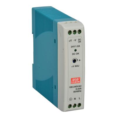 China Mean Well 24V DIN Rail Power Supply 24W Industrial Grade 3-Year Warranty for sale