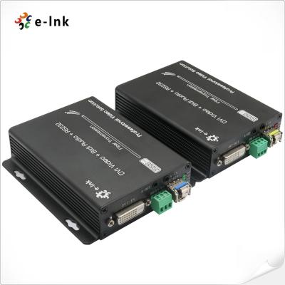 China DVI + 1Ch Bidirectional Stereo Audio + 1Ch RS232 over Fiber Optic Extender Special support 1600*1200 @60HZ for sale