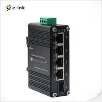 China Industrial PoE Switch 4 x 802.3at PoE + SFP Fiber 12~48VDC Input Voltage Booster for sale
