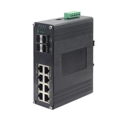 China Industrial 8-Port 10/100/1000T 802.3at PoE + 4-Port 1000X SFP Managed Ethernet Switch for sale