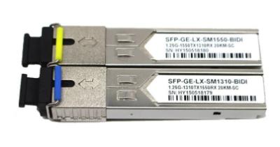 China 1.25Gbps SFP Bi-Directional Transceiver, 3km Reach 1310nm TX / 1550nm RX for sale