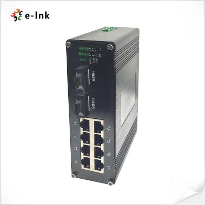 China Industrial PoE Switch 1000M 8-Port Gigabit 30W PoE+ 2 x SC Dual Fiber DIN Rail for sale
