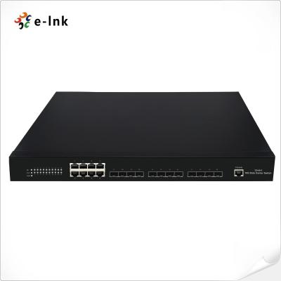 China 12 10G SFP+ Fiber ports + 8 10/100/1000M Copper RJ45 ports Managed Ethernet Fiber Switch for sale