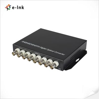 China 8 Channel HD Video over Optical Fiber Transmitter and Receiver with 10-bit digital video encoding and uncompressed for sale