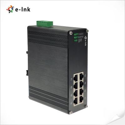 China Industrial 8-Port Gigabit PoE+ Switch Unmanaged DIN Rail 30W per Port for sale