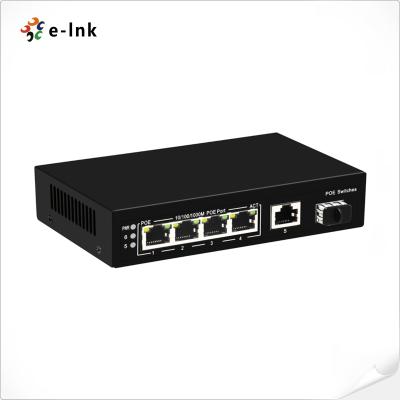 China 4-port 10/100/1000BASE-T PoE and 1-port Gigabit TP/SFP Uplink Ethernet Switch for sale