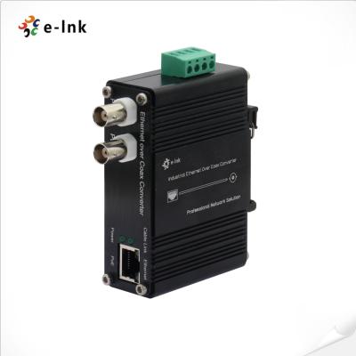 China DIN-Rail Industrial 10/100Base-TX Ethernet over Coax Extender Supports Power over Coax & Power over Ethernet at same time for sale