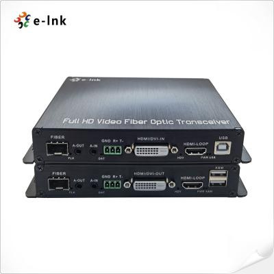 China 1Ch 1080P DVI + 1Ch USB KVM + 1Ch RS232 + 1Ch Bidi Stereo Audio + 1Ch GPIO over Fiber Extender for sale