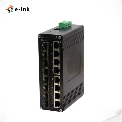 China Industrial L2 Managed Ethernet Switch+ 8-Port 1000T + 8-Port 1000X SFP DIN Rail for sale