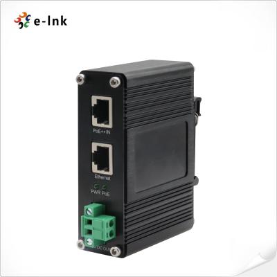 China Industrial 10/100/1000Mbps 802.3bt PoE++ Splitter Output Voltage 12VDC with One RJ-45 PoE Port (Data & Power In) for sale