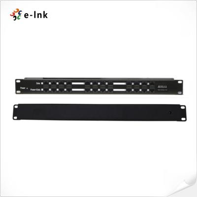 China 12-Port 1U Rack Mount Passive PoE Injector with Power couples: 4.5 (positive pole) / 7.8 (negative pole) for sale