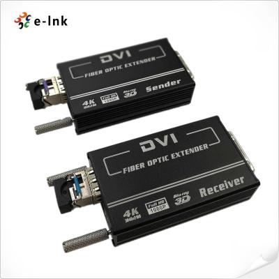 China Mini 4KX2K DVI Fiber Converter Transceiver SM10 80KM Manual EDID 3840x2160/30P for sale
