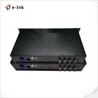 China 8Ch Gigabit PoE 6Ch Forward 3G-SDI 2Ch Backward 3G-SDI Fiber Optic Extender  2U Rackmount for sale