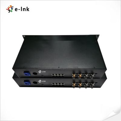 China 8Ch Gigabit PoE 6Ch Forward 3G-SDI 2Ch Backward 3G-SDI Fiber Optic Extender  2U Rackmount for sale