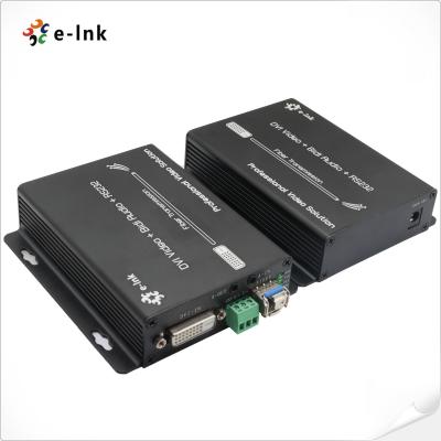 China DVI Fiber Optic Extender Audio RS232 20km HDCP 1.2 1920x1200 Bidirectional for sale