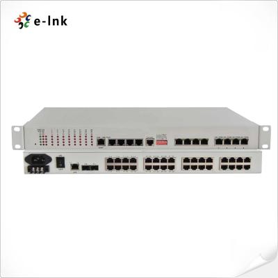 China 32E1 4GE PDH Fiber Optic Multiplexer with 1+1 Protection G703 E1 Gigabit Ethernet VLAN SNMP for sale