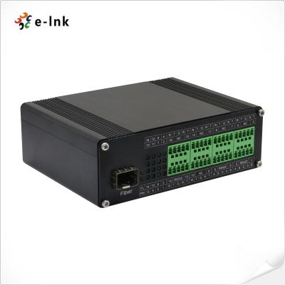 China Industrial Multi-Channel RS232 RS485 RS422 Fiber Converter 16 Ports DIN Rail 20km for sale